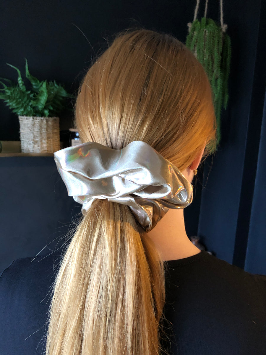 Oversized Holographic Gold Scrunchie Made in the UK – Revega